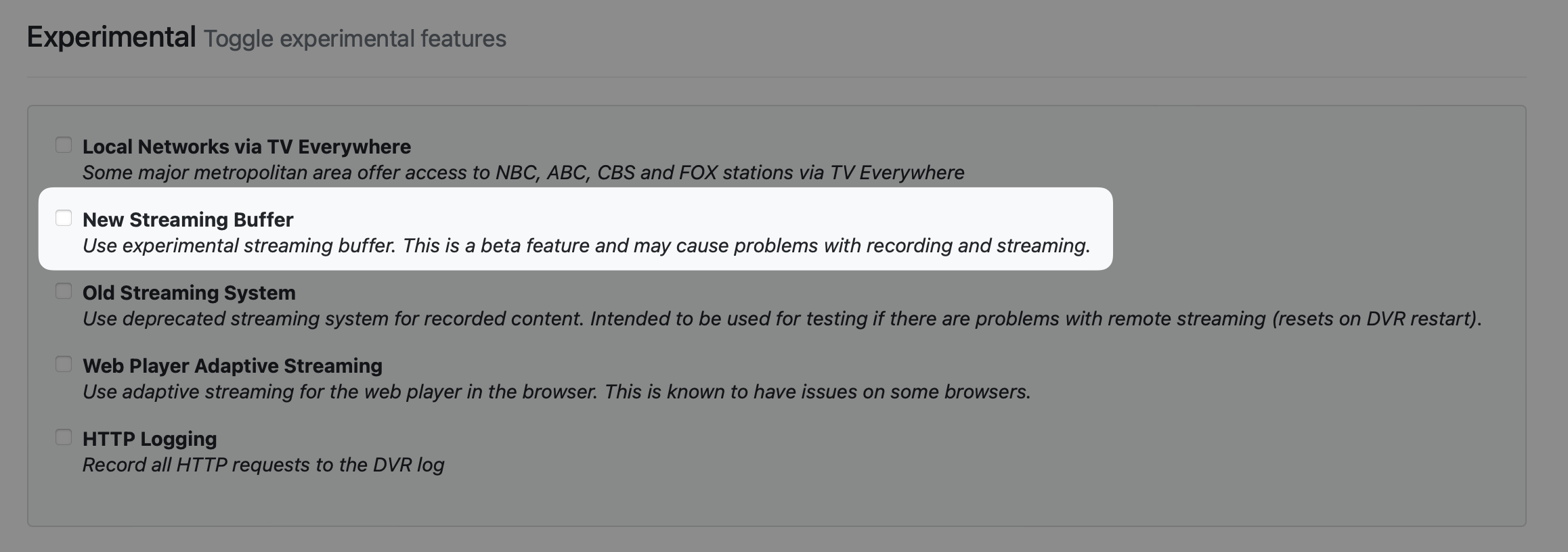BETA New In Memory Tuner Sharing Buffer DVR Beta Channels Community