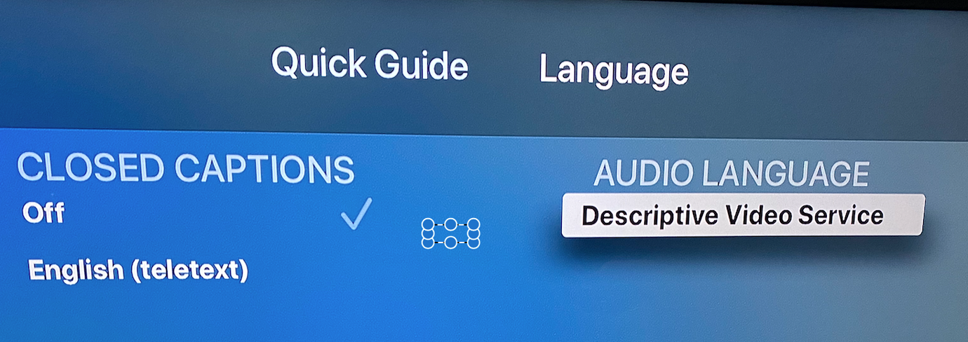 Turning off Descriptive Video Service turns off all Audio ...