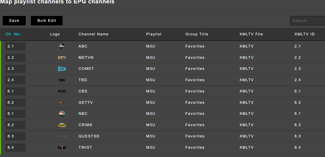 Channels DVR XMLTV File not mapping in Xteve - Troubleshooting - Channels Community