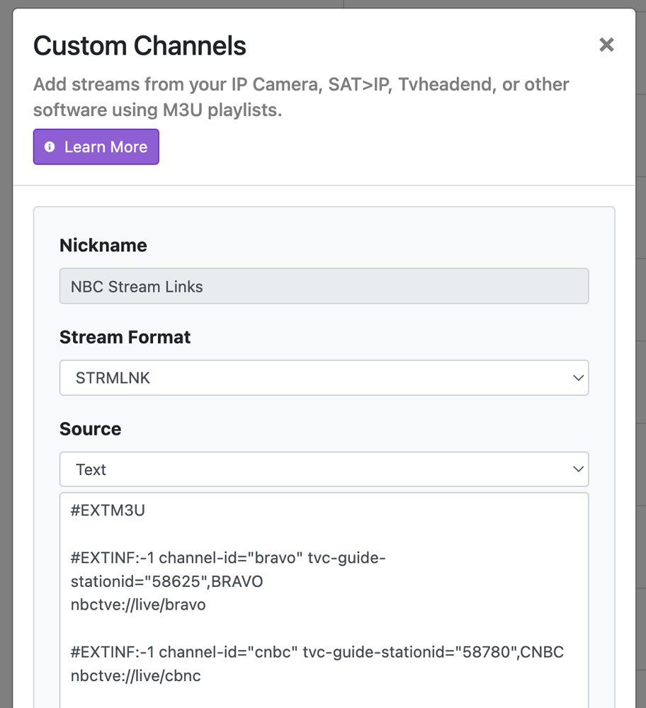 Experimental: Stream Links from the Guide via Custom Channels - Channels DVR Server - Channels ...