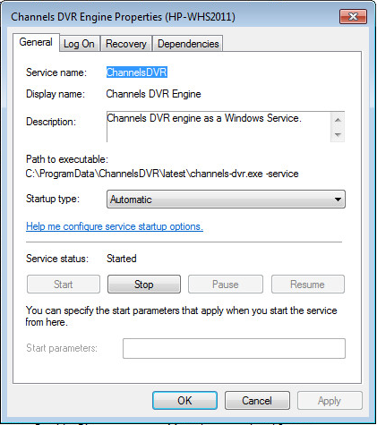 WHS2011: Channels DVR doesn't auto restart after reboot ...