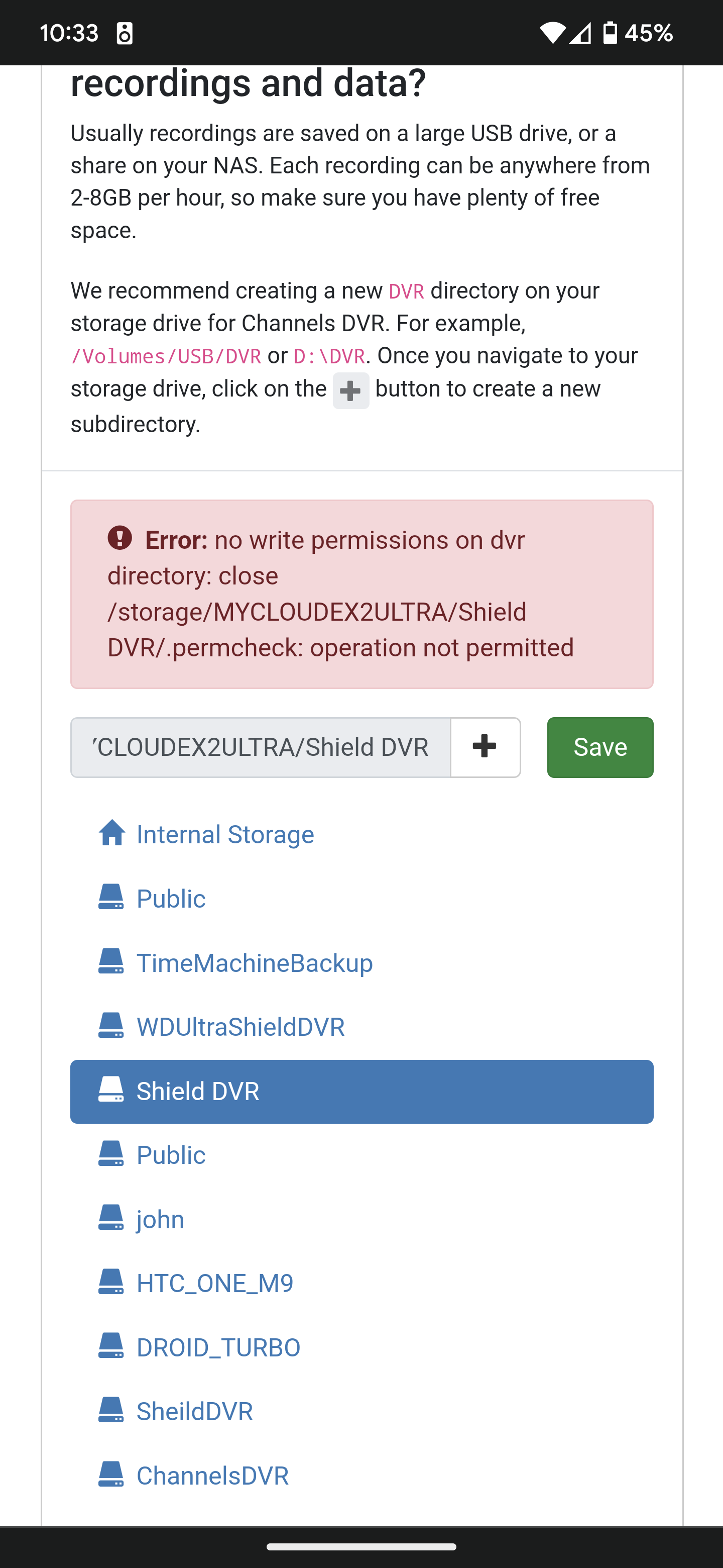 Reconnecting new NAS - Channels DVR Server - Channels Community